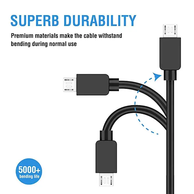 PS4 Controller Charging Cable, Micro USB Charger Cable Data Sync Cord ...