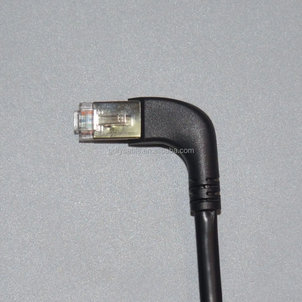 Shield Rj45 Ethernet Angled Male/male 90 Degree Connector Cat5e Cat6 ...