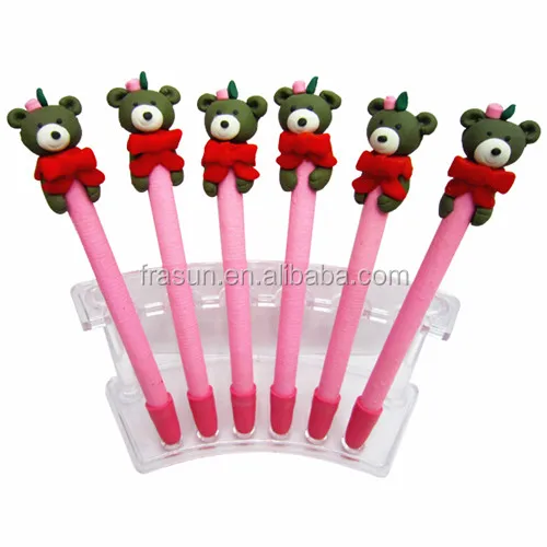 Wholesale Promotional Polymer Clay Cute Milk Cow Animal Top Ballpoint ...