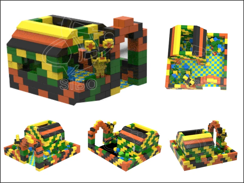 Block Building Playground Giant Building Block Bricks Construct Toy Abs ...