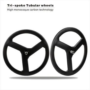 3 Spokes Carbon Road Wheelset,Tri Spokes Fix Gear Wheels,Disc Brake ...