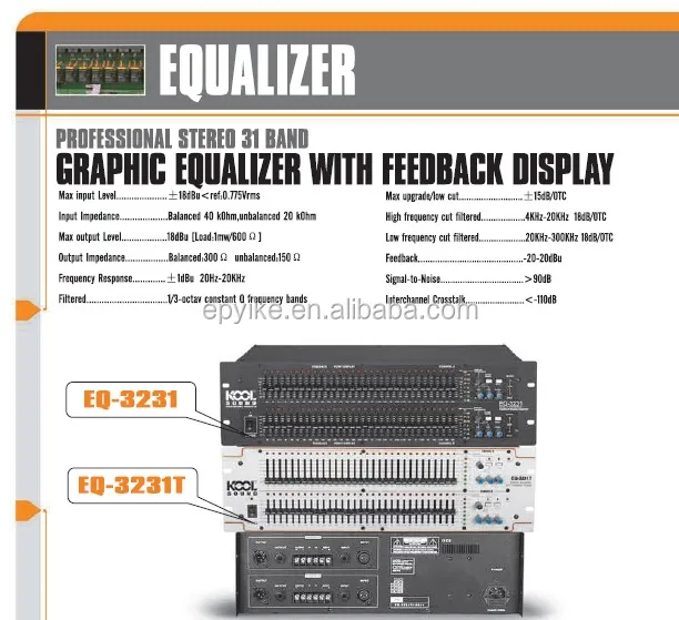 Eq-231 - Professional Sound System Equalizer / Stereo 31 Band Graphic ...