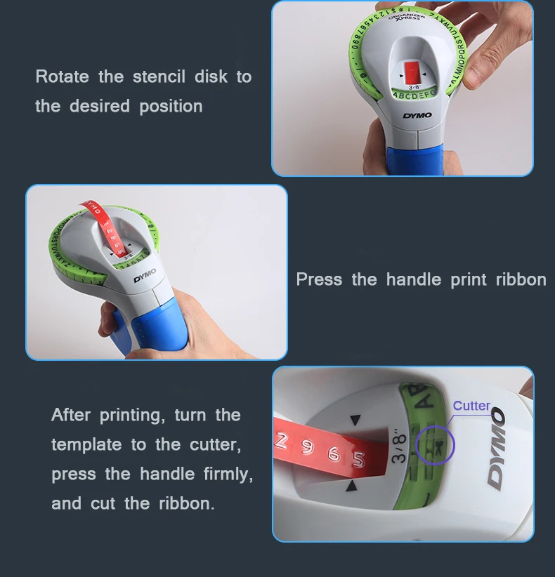 Dymo 12965 3d 엠보싱 수동 라벨 프린터 리필 라벨 테이프 Dymo 12965 라벨 메이커 Diy 핸드 장식 테이프 ...