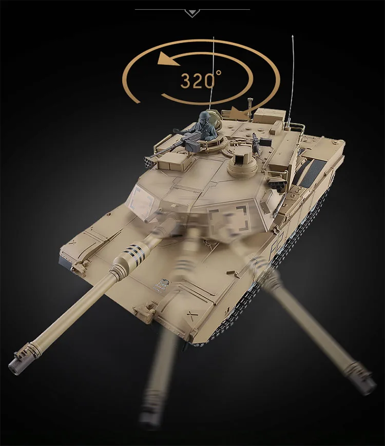 Henglong 1/16 Scale Camo Green M1A2 Abrams RC Tank