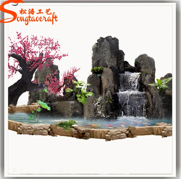 Artificial Fiber Glass Home Decoration Waterfall Artificial Rock ...
