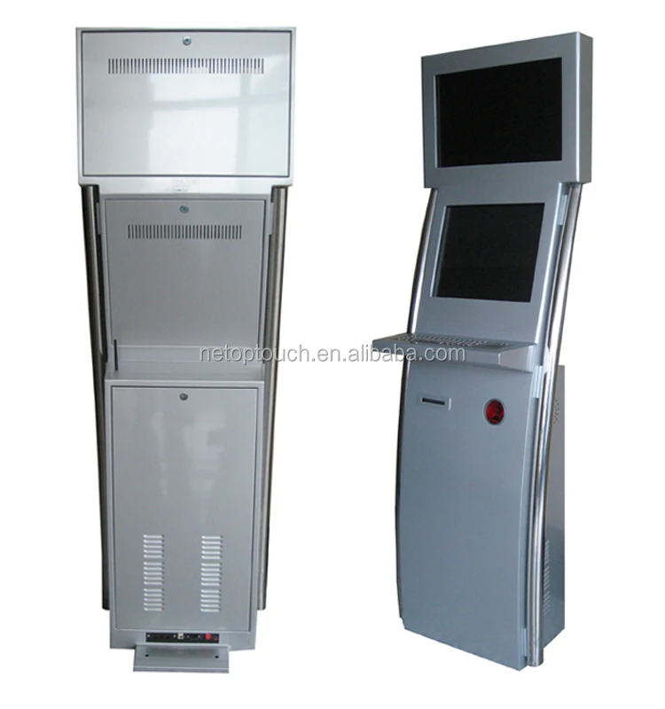 Free Standing Dual Monitor Wifi Payment Kiosk Touch Screen Interface ...