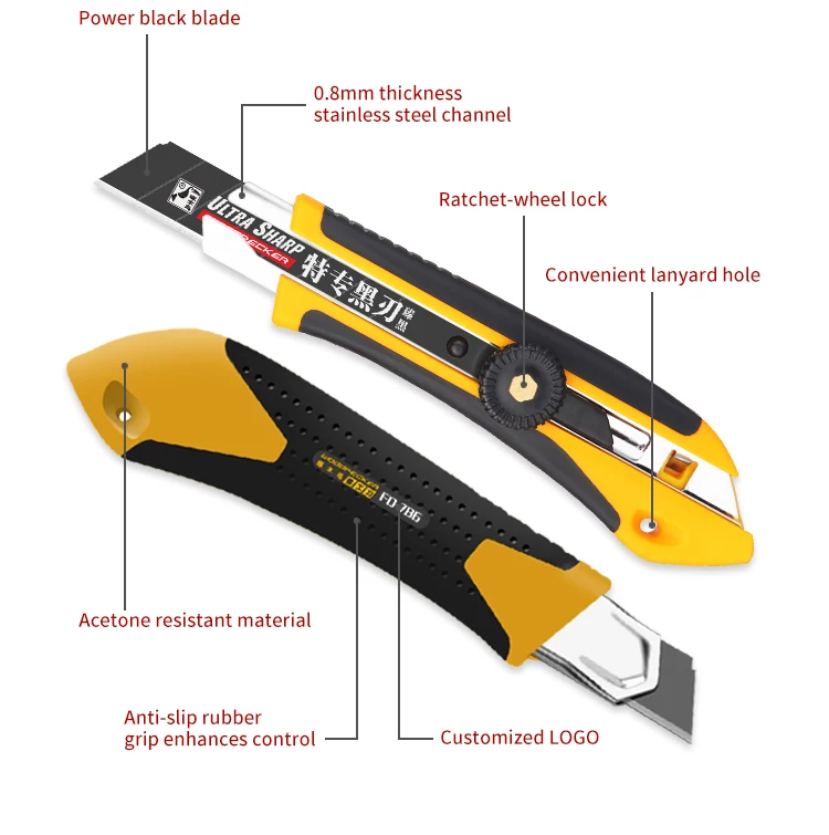 High Quality Fixed Free Sample Safety Retractable Box Cutter Knife ...