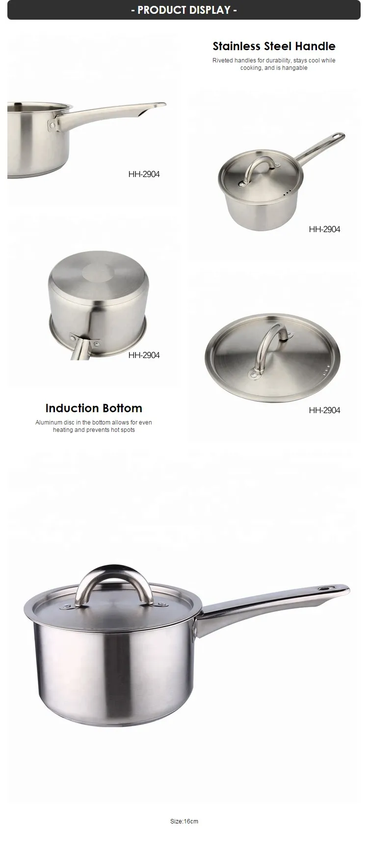 18cm 2.4l Stainless Steel Stock Pot 555 Soup Pot Stainless Steel ...