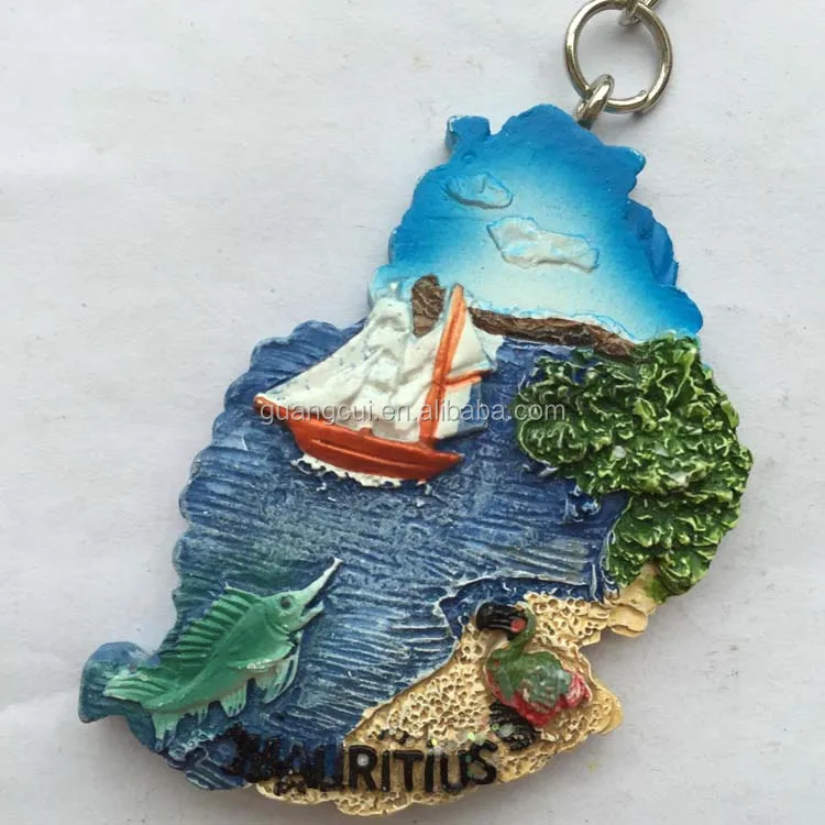 Mauritius Seaside Tourism Souvenir Resin Map Keychain Key Ring - Buy ...