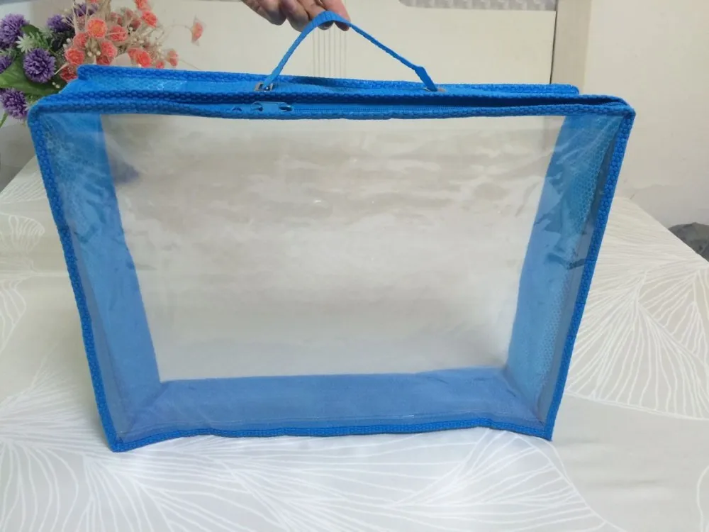 Promotional Transparent Vinyl Pvc Pillow Packing Bags With Handle And ...