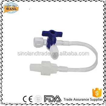 Medical Disposable 3 Way Valve / Three-way Stopcock With Extension Tube ...