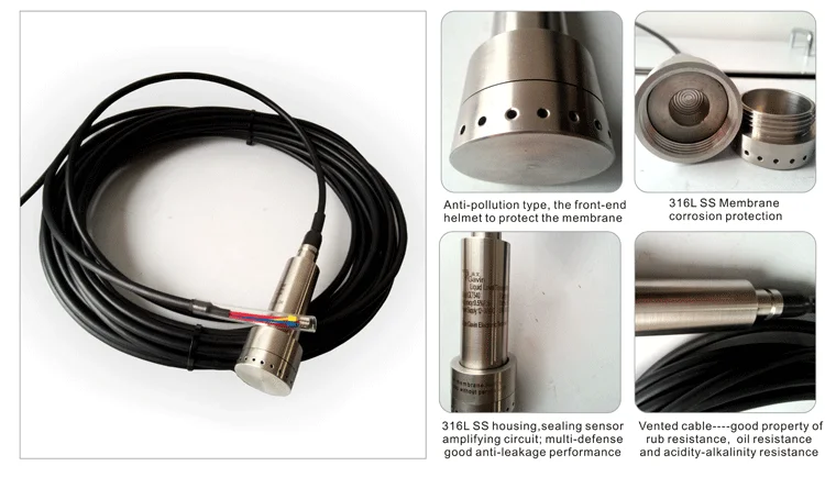 High Density Submersible Liquid Level Sensor For Deep Well - Buy Level ...