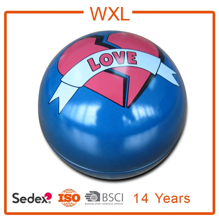 Custom Ball Shape Christmas Candy Tin Box Each Tin Box In A Poly Bag ...