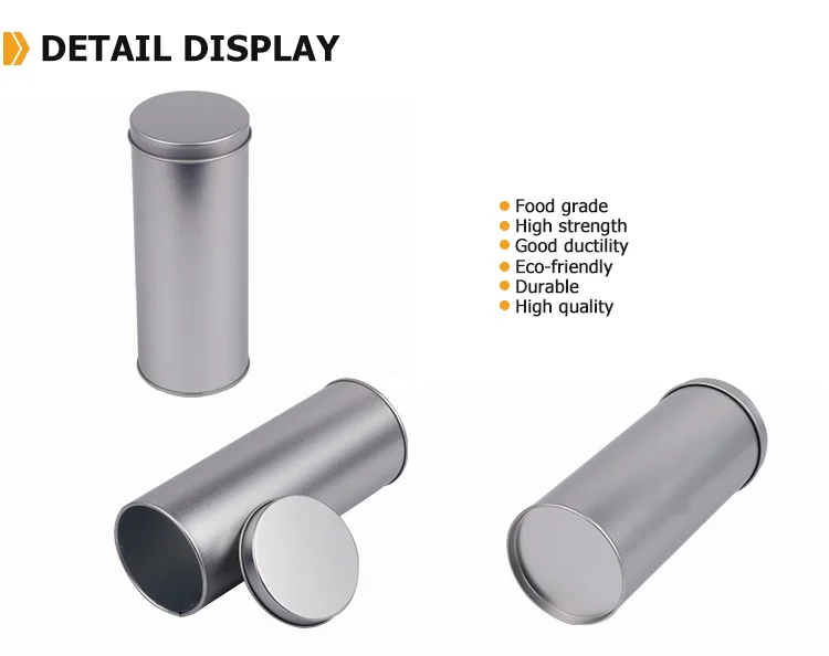 Custom Metal Cylinder Container - Tea Tin Box Round
