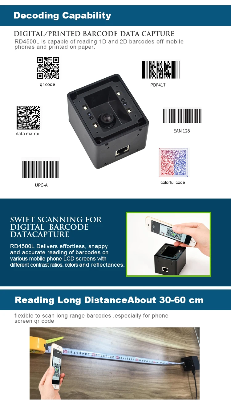 Rakinda Qr Code Door Lock Long Range Oem Reader Barcode Scanner Module ...