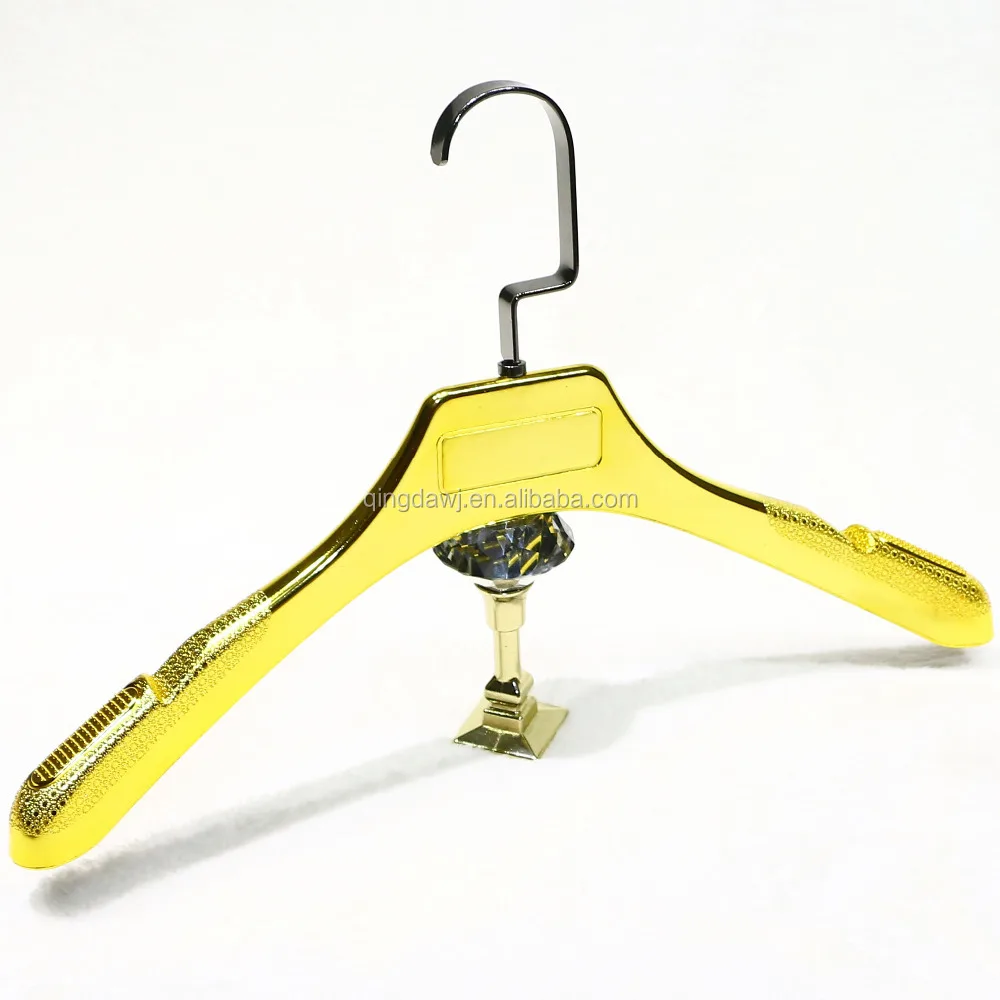 Gold Yellow Plastic Hanger Electroplating Clothes Hanger - Buy Plastic ...