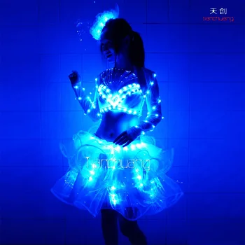 Full Color Christmas Light Up Party Dress Tutu Flashing Light ...
