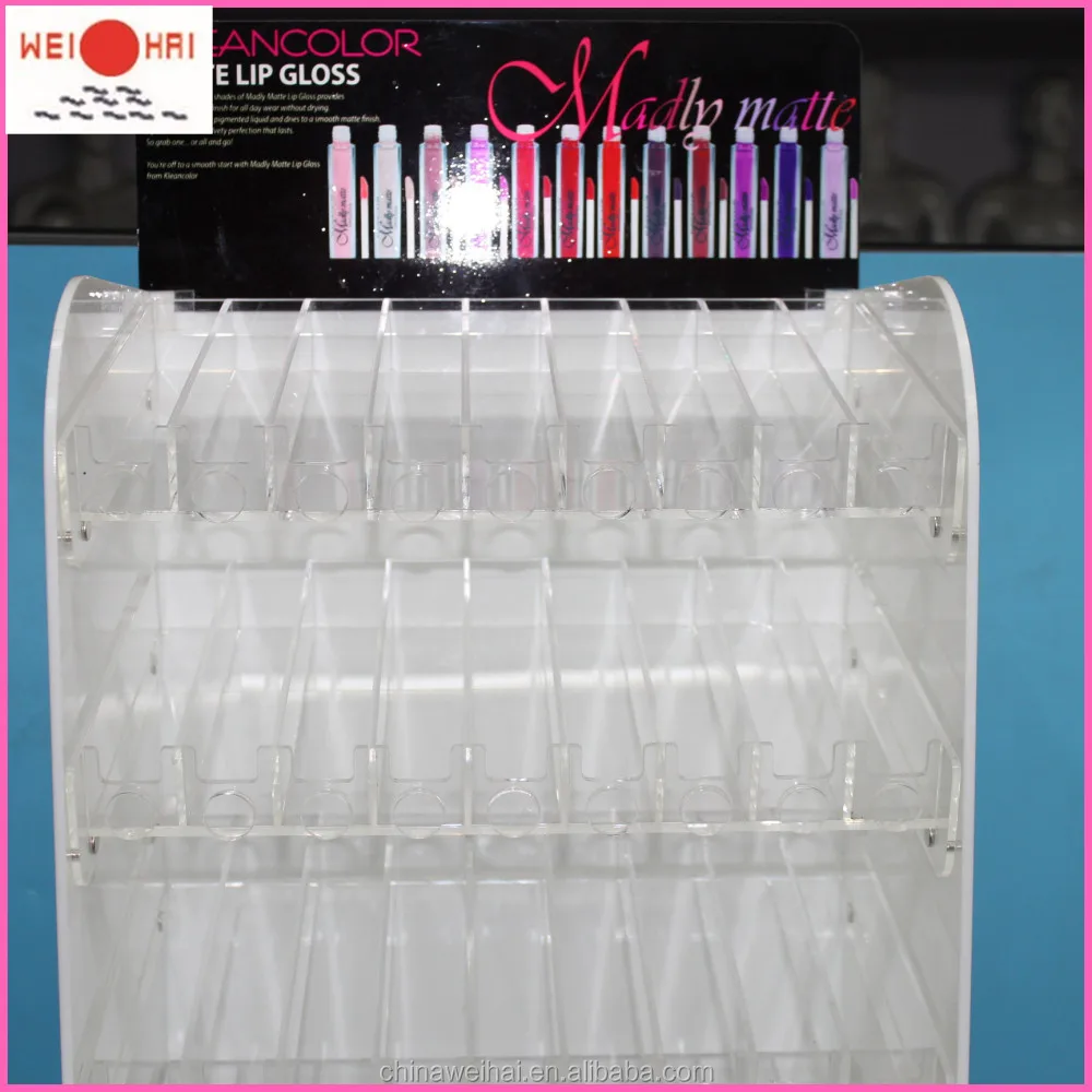 Acrylic Lip Gloss Display Stand With Wheels - Buy Lip Gloss Display Stand Product on Alibaba.com