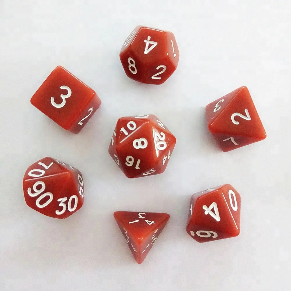 Brown 7pcs/set Desk Polyhedral Custom Dices 4/6/8/10/12/20 One Color ...