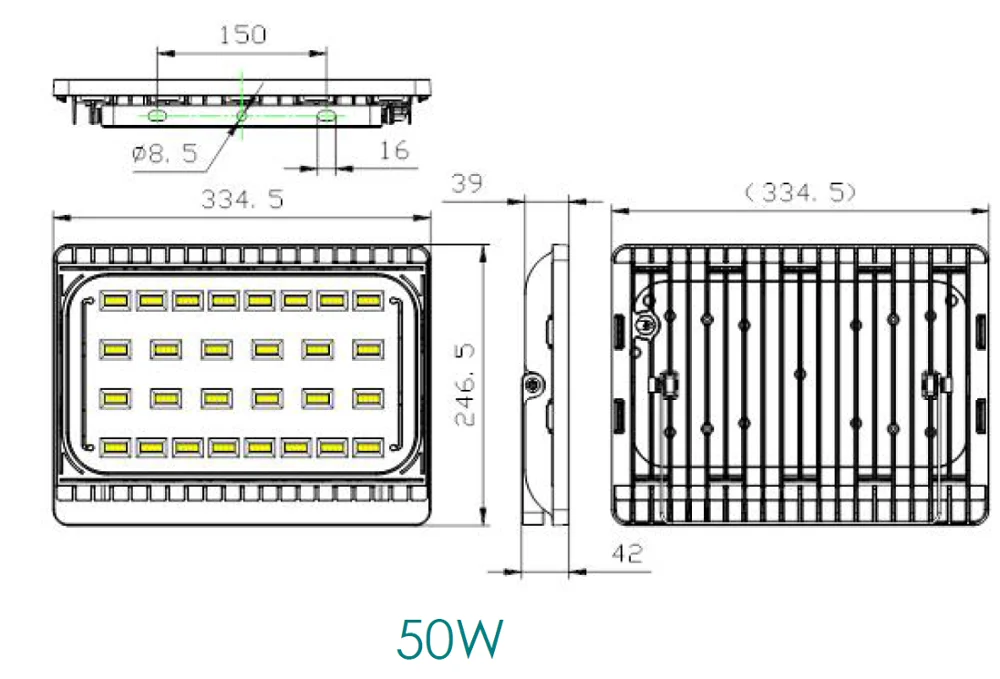 No Driver Hongli 2835 San An Chip 50w Led Warehouse Light - Buy ...