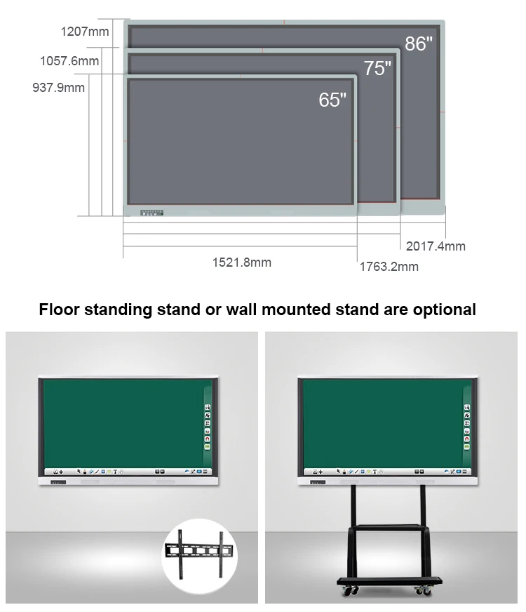 86 Inch School Equipment All In One Digital Interactive White Board For ...