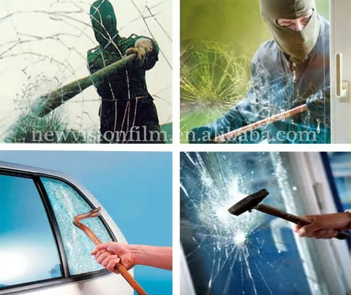 Transparent 20 Mil Thickness Bulletproof Security Window Film For Car ...