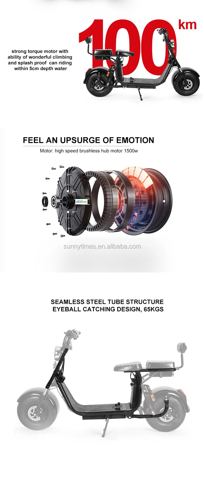 Citycoco Electric Scooter - 1500w, 40-60km/h Max Speed
