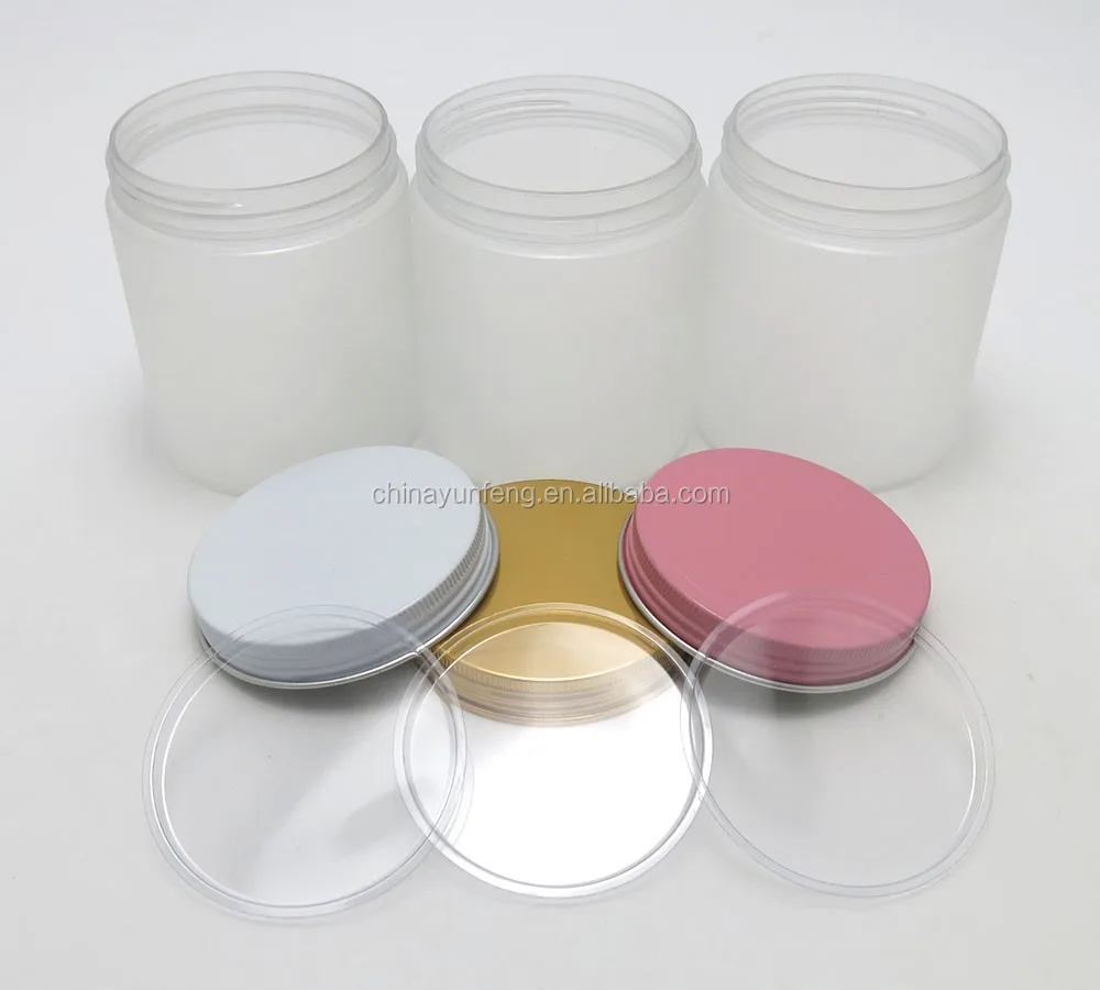 High Quality 250g 250ml Frosted Cream Plastic Jar With Aluminum Lids ...