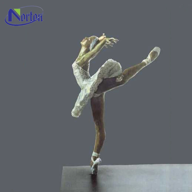Home Decor Metal Ballet Dancer Sculpture Bronze Brass