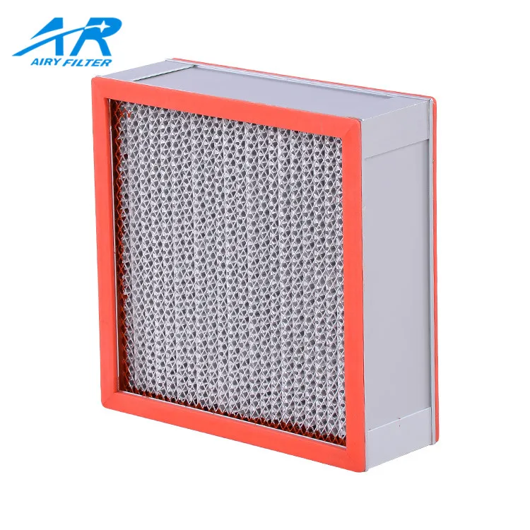 Stainless Steel Frame Heat Resistant Hepa Air Filter With Aluminium ...