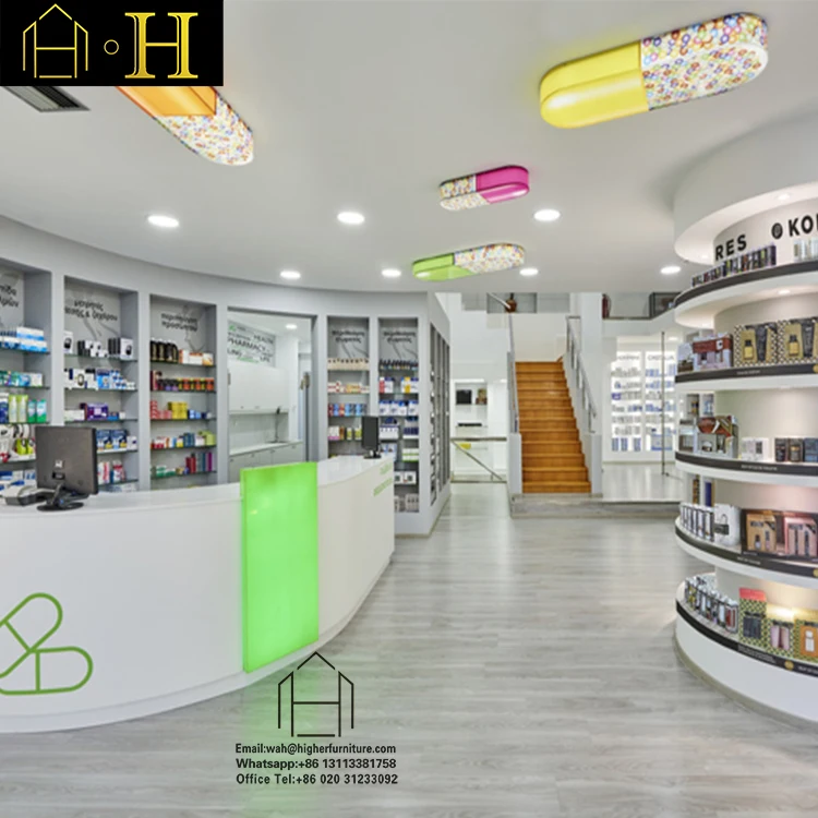 New Medical Shop Interior Design With Modern Medical Store Counter ...