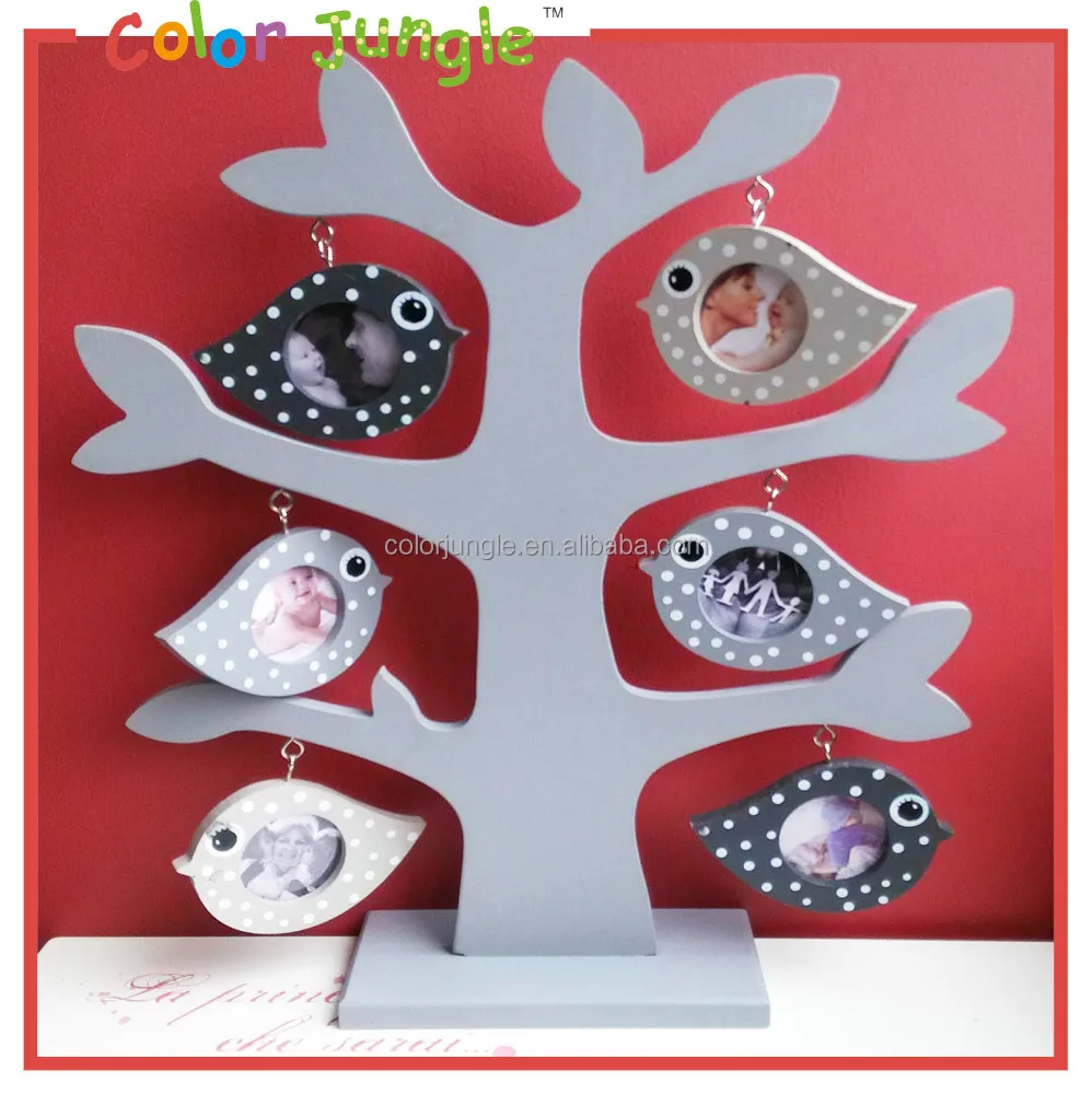 Wood Heart Tree Shape Frame Photo Frame,6 Photoes Love Picture Frame ...
