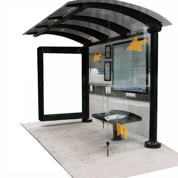 Metal Bus Stop Shelter With Led Display - Buy Bus Shelter,Bus Stop ...