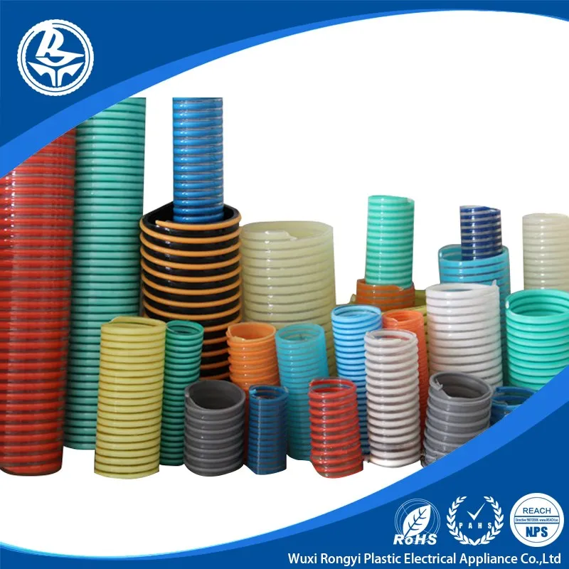 Heavy Duty Flexible 8 / 10 Inch Pvc Suction Hose Customized Vacuum Hose ...