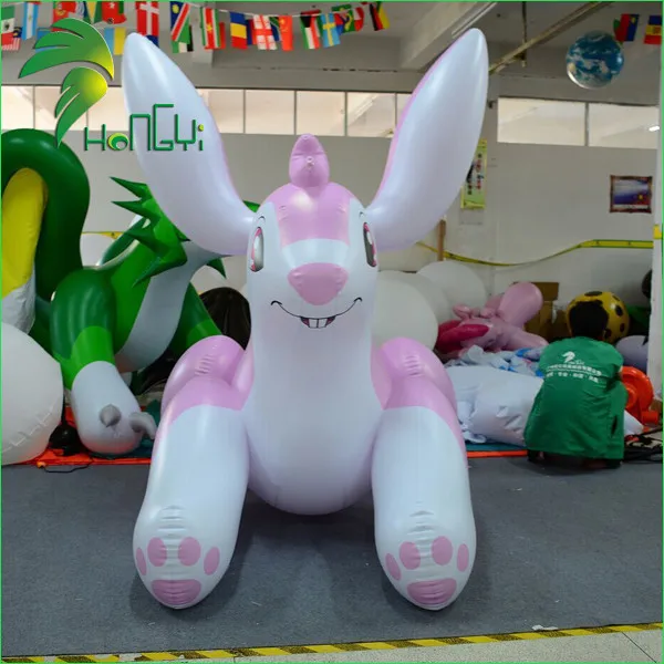 Customized Lovely Pink Inflatable Rabbit Bunny Cartoon Toy For Water ...