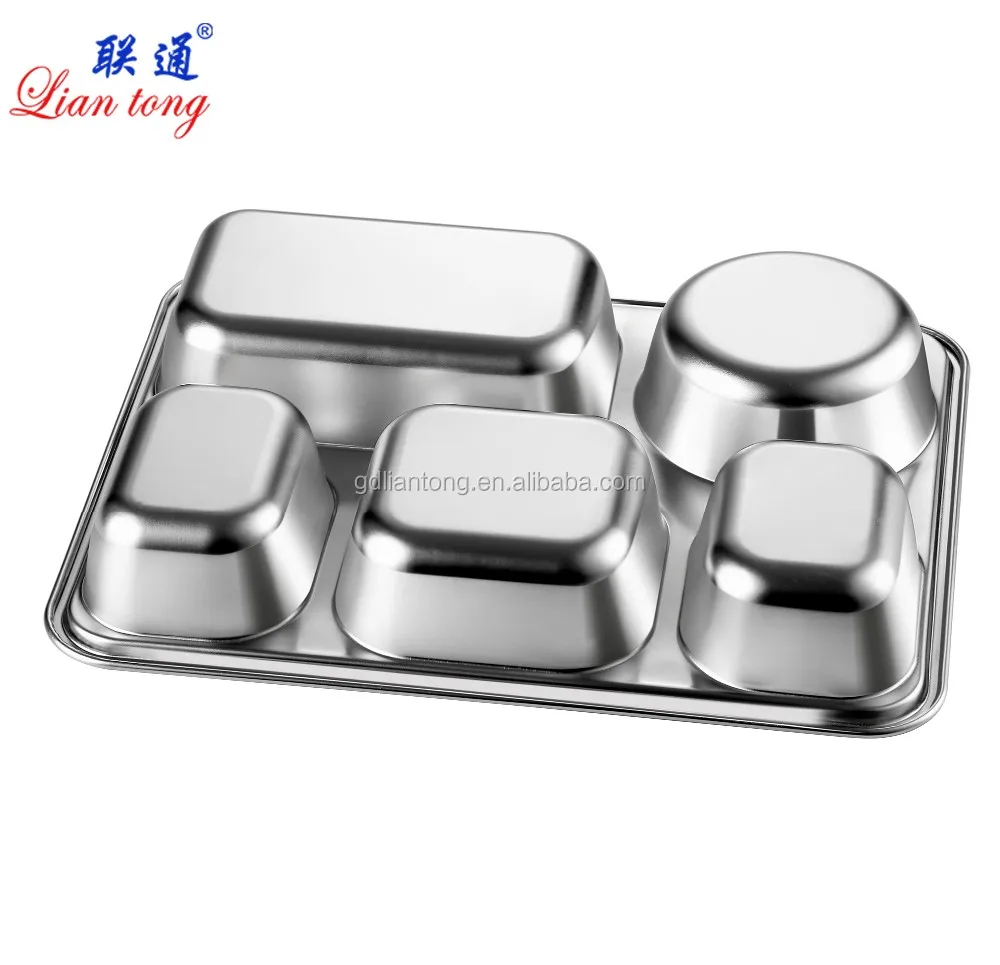 Food Grade Stainless Steel SUS304 - 5 Compartment Lunch Box
