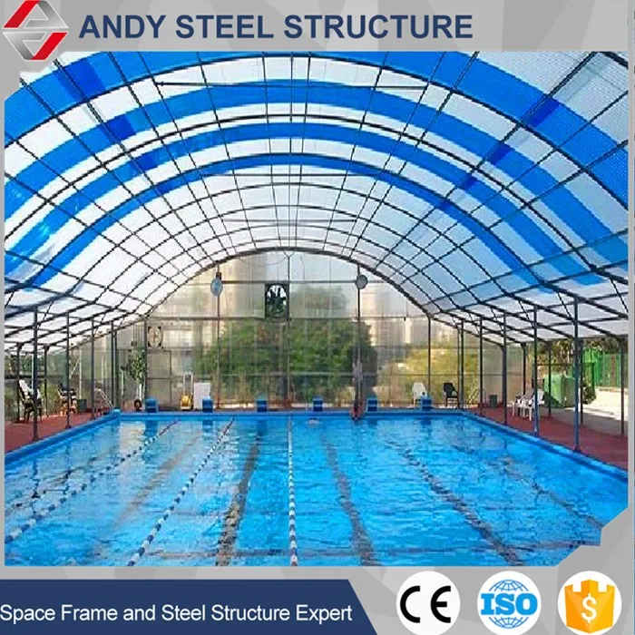 Economic Spray Paint And Light Steel Roof Truss Building For Swimming ...