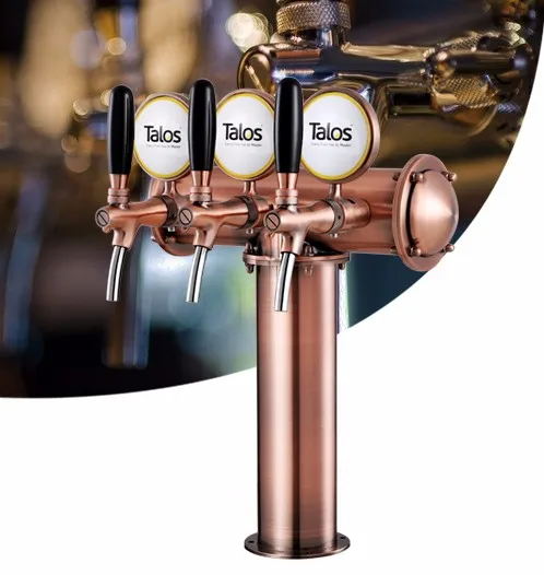 Talos T Tower Stainless Steel 3 Tap Draft Beer Solution