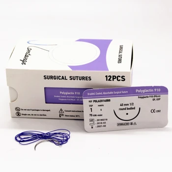 Absorbable Surgical Polyglactin 910 Pgla Sutures With Needle - Buy Types Of Suture Material,Skin ...