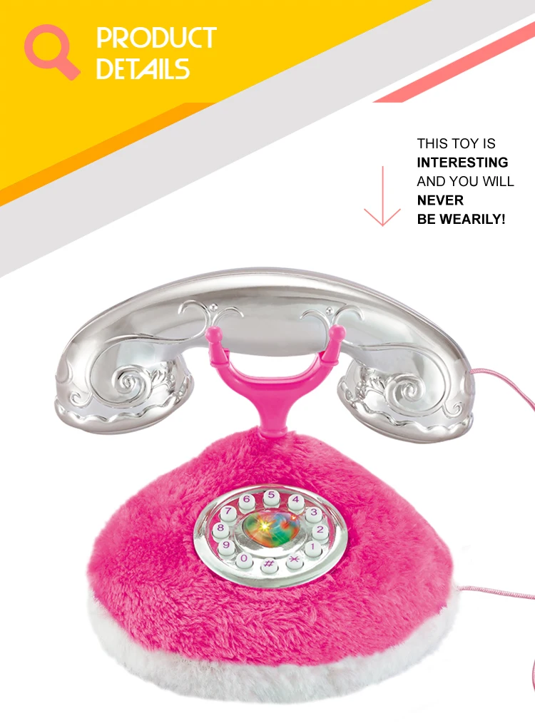 Classic Pink Plush Telephone Toy for Baby Gift - Ocean Toys