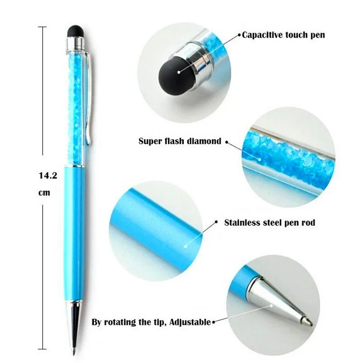 Crystal Ball Point Pen Handwriting Touch Capacitive Screen Stylus Pen ...