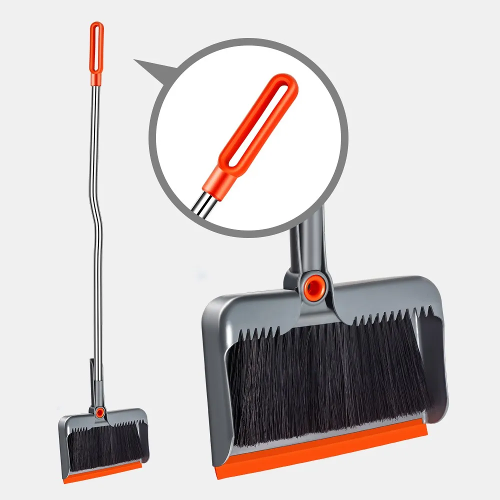 Masthome Custom Bent Look Series Broom and Dustpan Set 180 Degree Steel ...