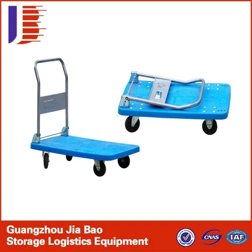 Folding Flat Bed Hand Push Trolley Carts With Four Wheels - Buy 2 ...