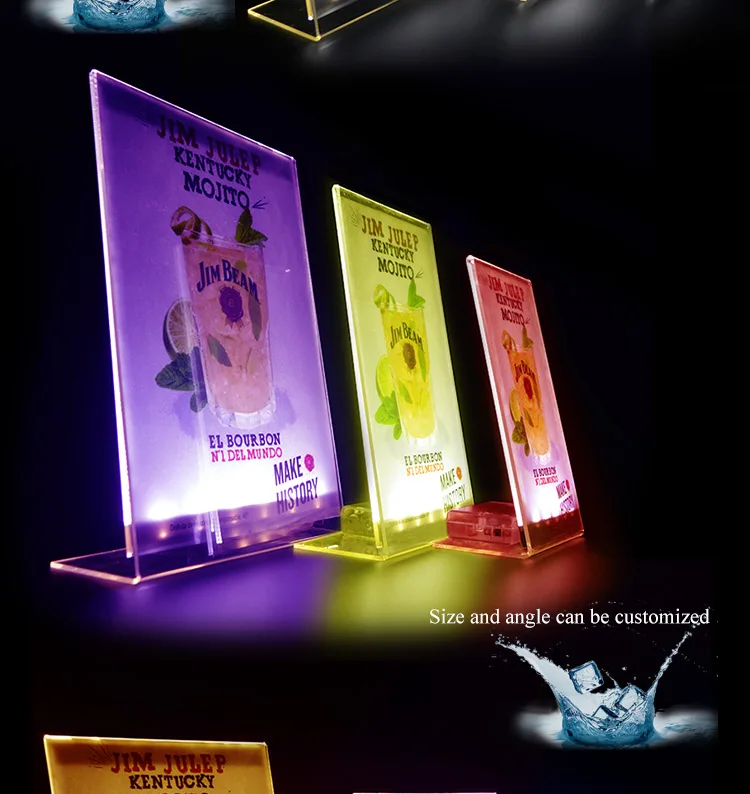 Transparent Restaurant Acrylic Table Menu Display Holder Stand T Shape ...