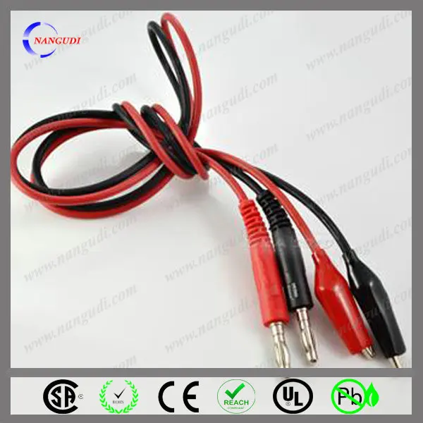 Alligator Clip To 3.5mm Audio Male Connector With Silicone Lead Wire ...