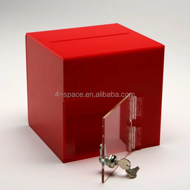 Rot Quadratischen Speicher Box Acryl Kirche Spende Boxen Mit Klapp ...