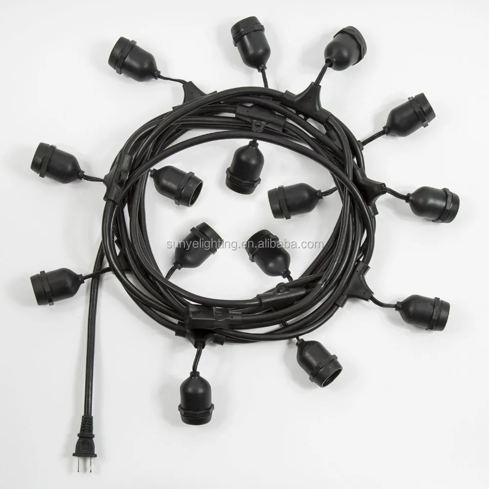 Heavy Duty Vintage 48 Ft E26 E27 Sockets Connectable Strand Indoor ...