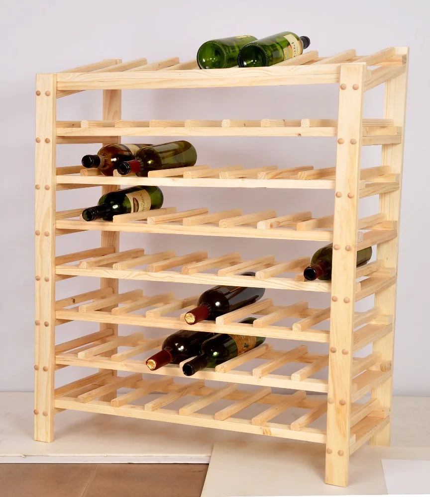 Floor Standing Stackable Wine Shelf Tall Wooden Wine Rack Home Funiture ...
