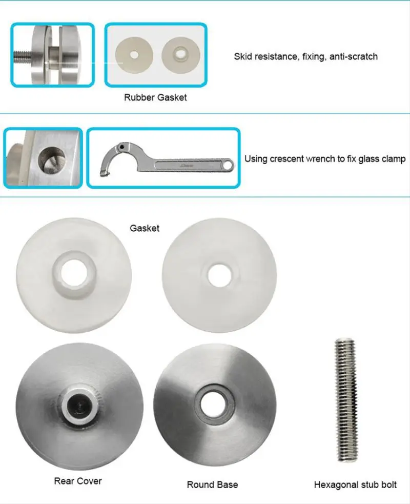 Stainless Steel Glass Hardware Fastener - Durable & Stylish