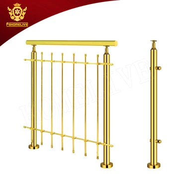 Decorative Stainless Gold Stair Railing Gold Colored Stair Banister ...